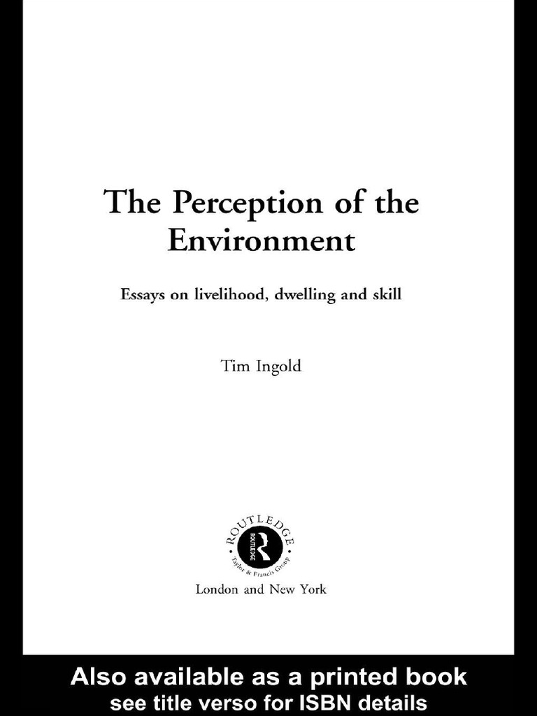The Perception of The Environment Tim Ingold | PDF | Pensamiento | Biología