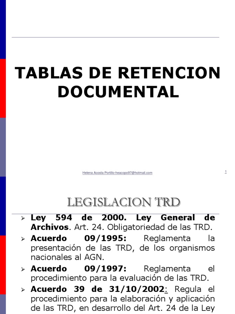 Presentacion TRD | PDF | Institución | Contabilidad
