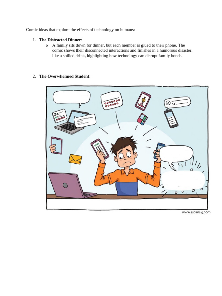 Comic Ideas That Explore the Effects of Technology on Humans | PDF