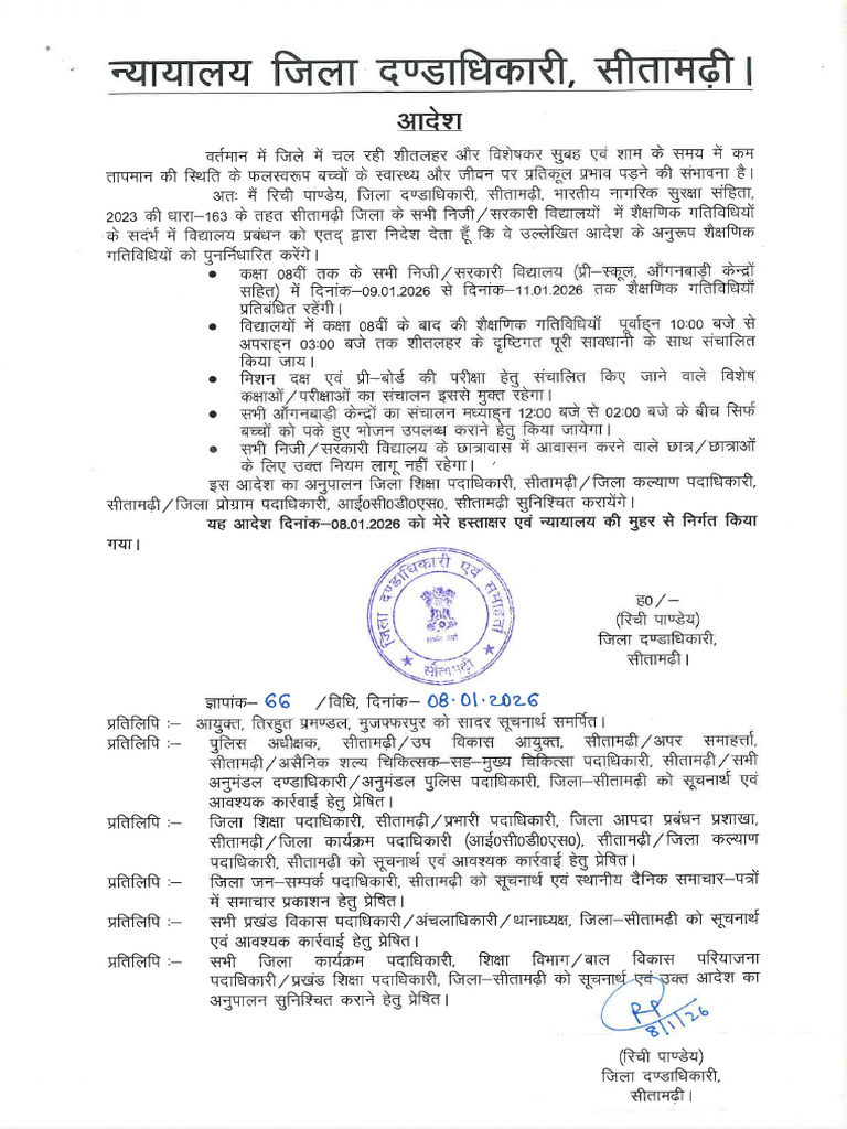 Order Memo No. - 66 Dated - 08.01.2026 | PDF