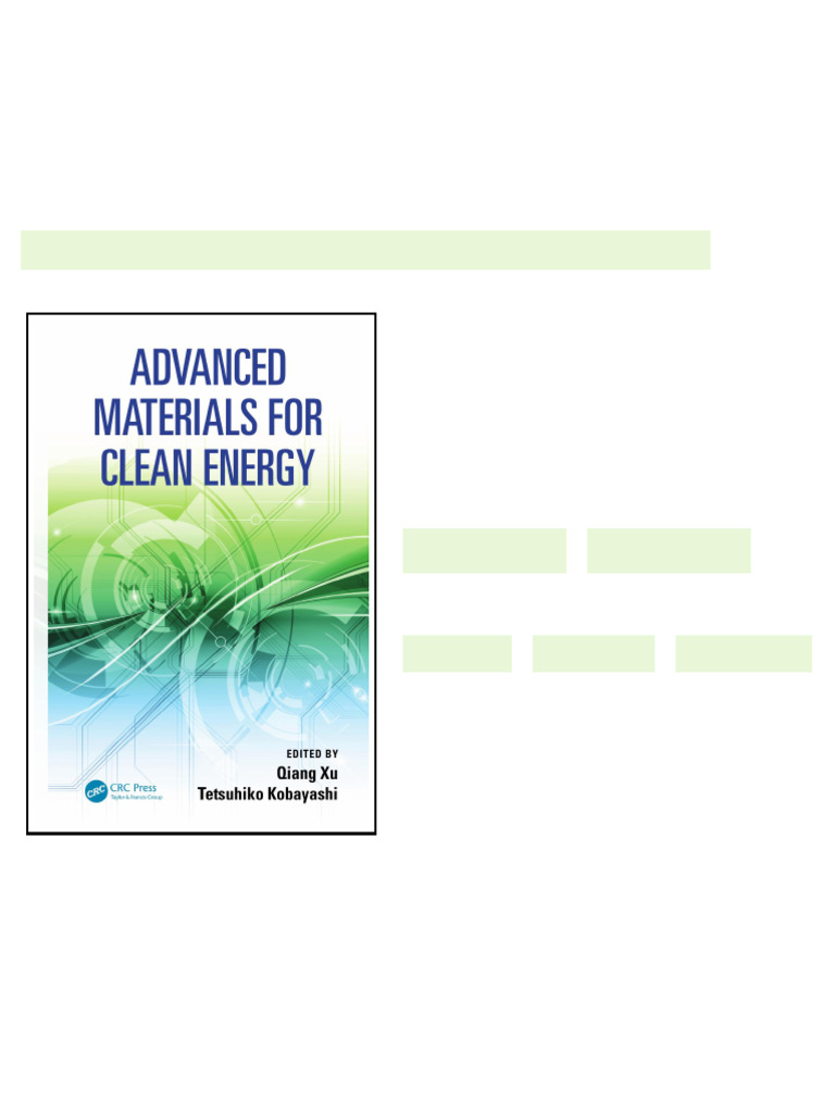 Advanced Materials for Clean Energy Ready to Read | PDF