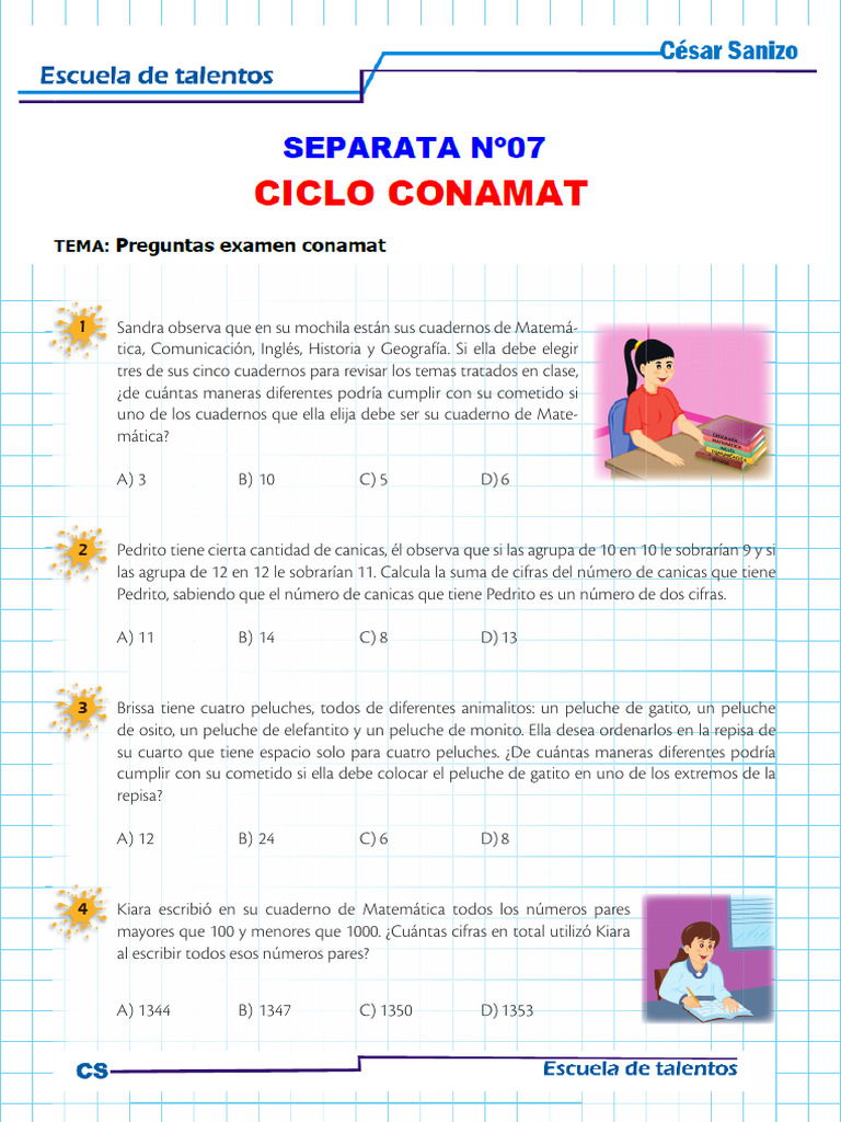 SEPARATA Nº07 CONAMAT | PDF | Matemáticas | Matemática Elemental