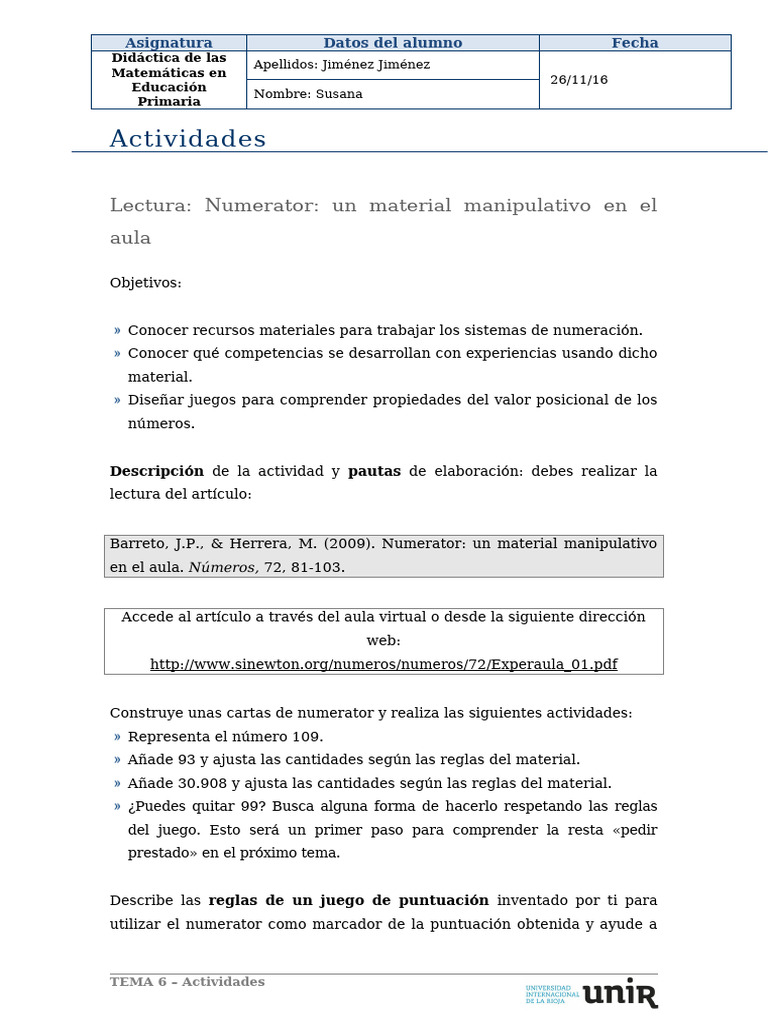 Numerator Susana Jiménez | PDF