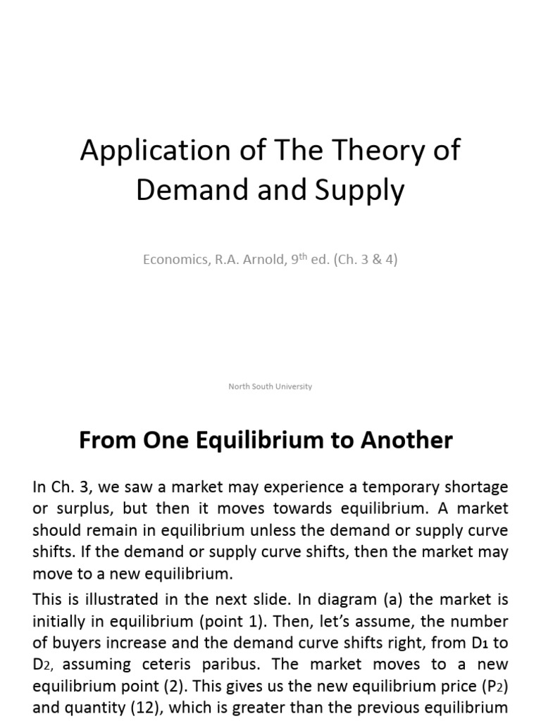 CH 4 Application of The Theory of Demand & Supply | PDF | Economic ...