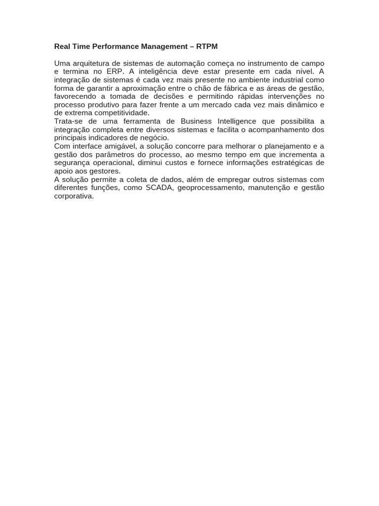 Gestão de Desempenho em Tempo Real | PDF