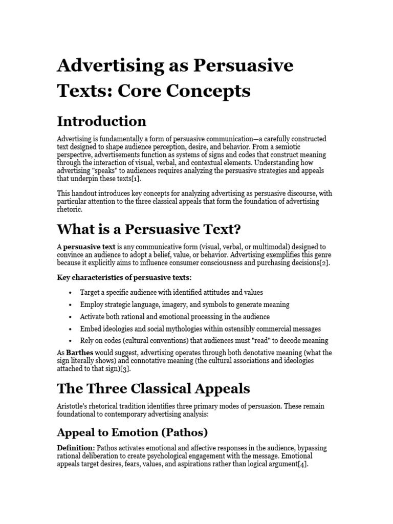 Analyzing Advertising Persuasion Techniques | PDF | Persuasion ...
