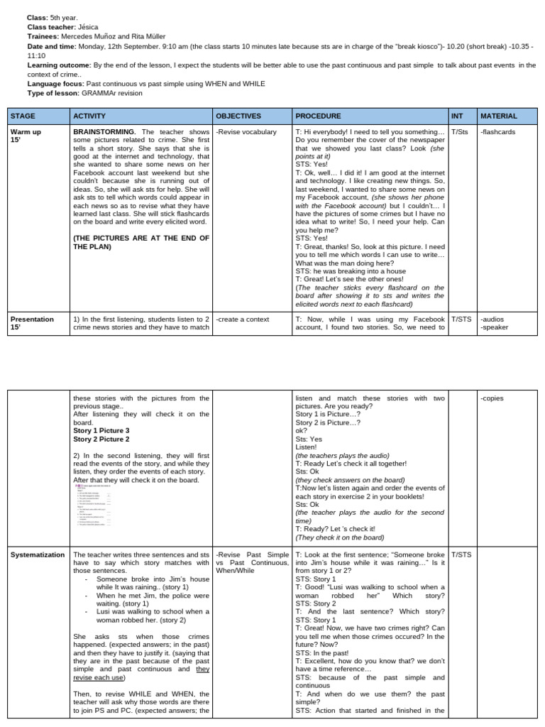 12 - 9 Plan Mercedes Muñoz and Rita Muller | PDF | Grammar | Linguistics