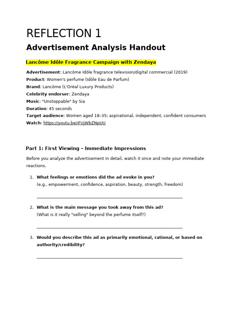 Advertisement Analysis Handout v2 | PDF | Logos | Advertising