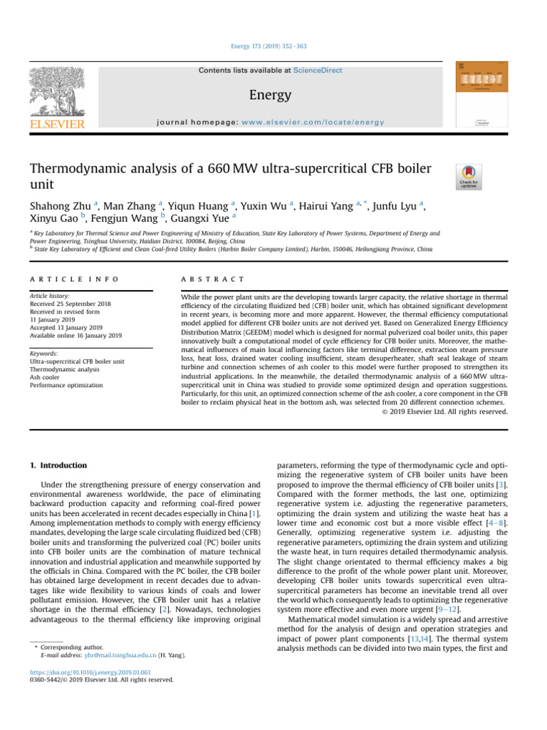 Thermodynamic Analysis of 660 MW CFB Boiler | PDF | Boiler | Steam