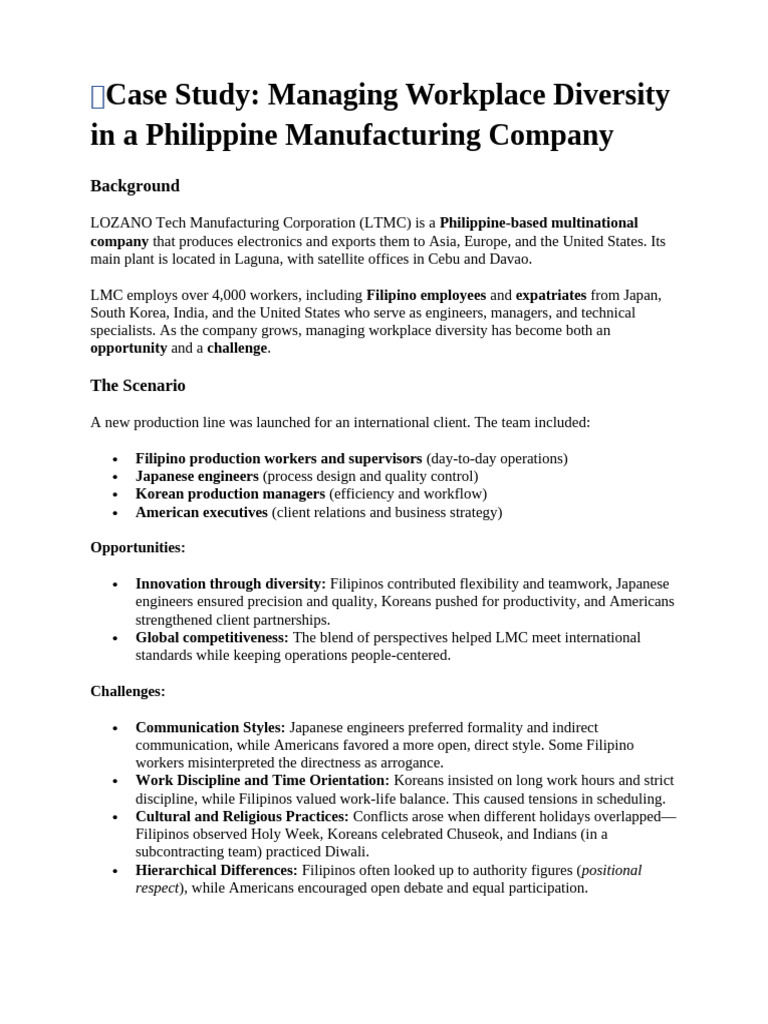 Case-Study-MULTI | PDF | Multiculturalism | Philippines