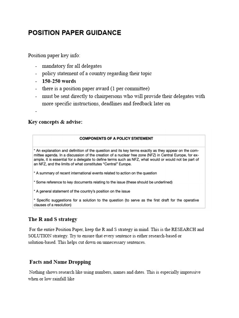 Position Paper Guidance | PDF | Niger | Computer Security
