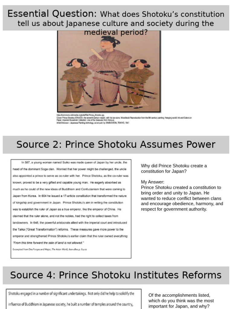 Prince_Shotoku Answer Slides | PDF | Reason