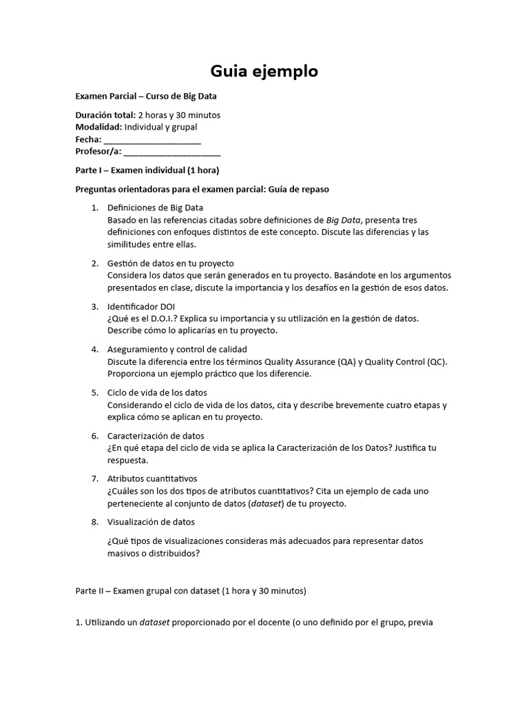 Guia_ejemplo-examen_parcial | PDF | Big Data | Análisis de los datos