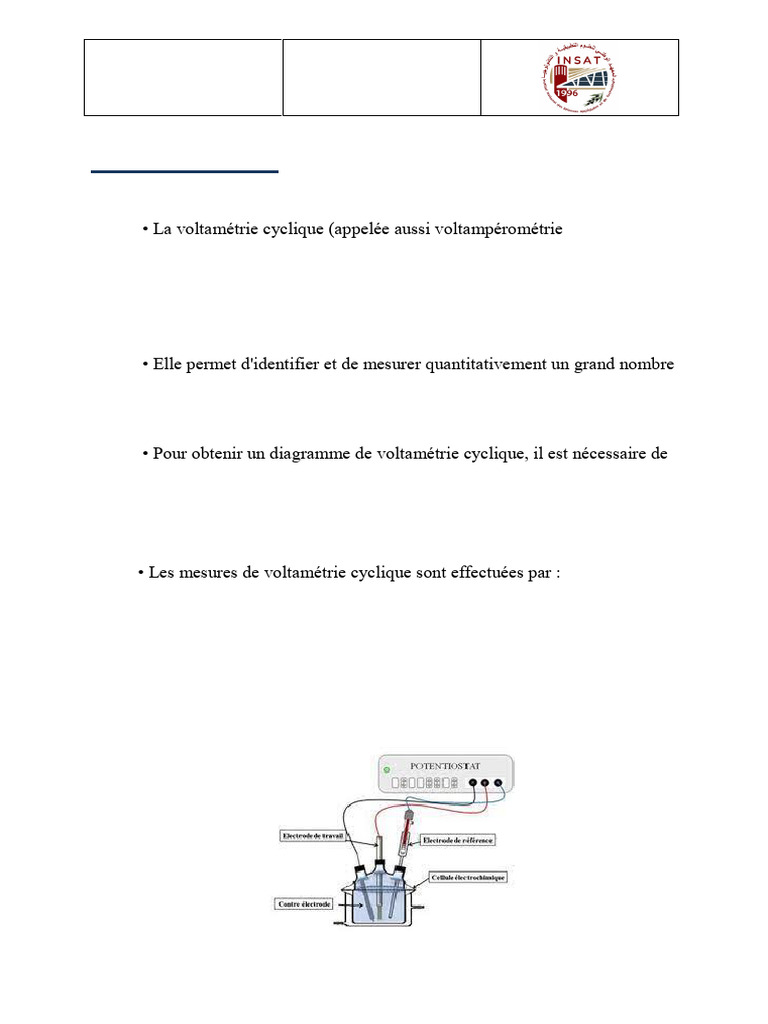 Introduction à la voltamétrie cyclique | PDF | Électricité | Électrochimie
