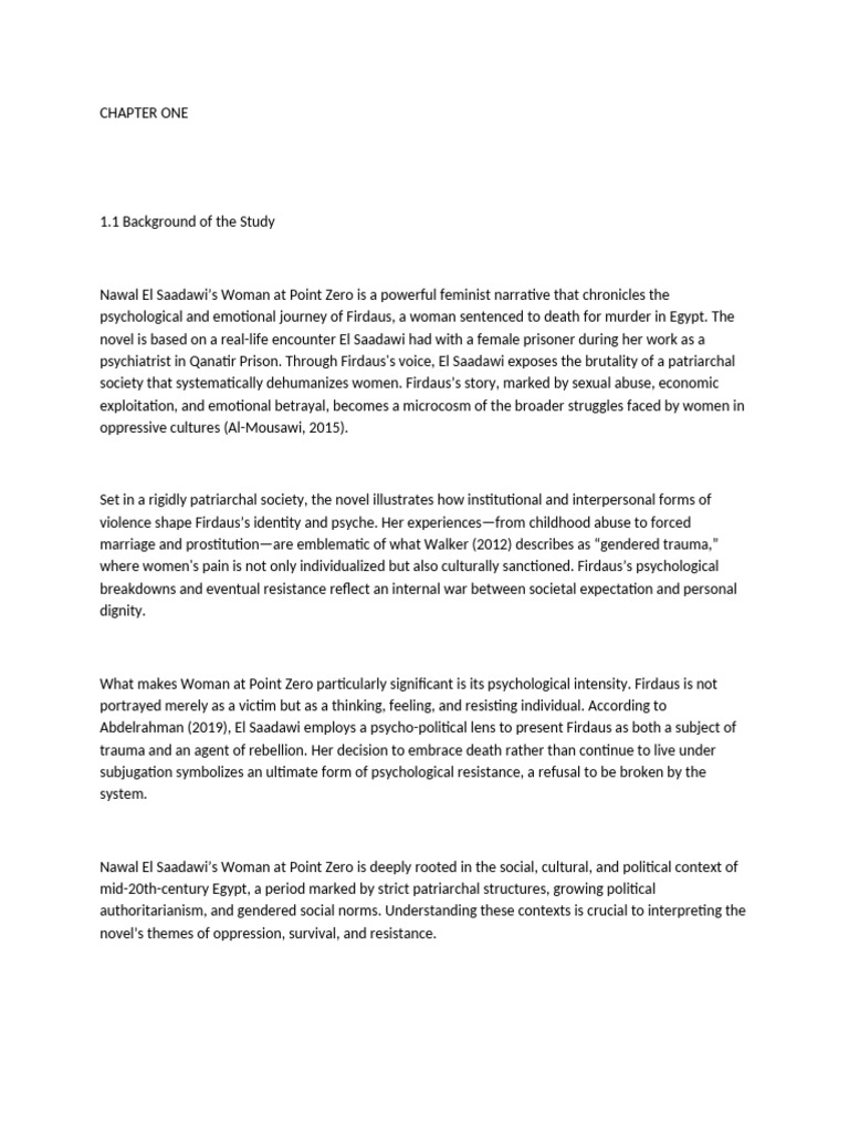 Feminist Themes in Woman at Point Zero | PDF | Social Psychology