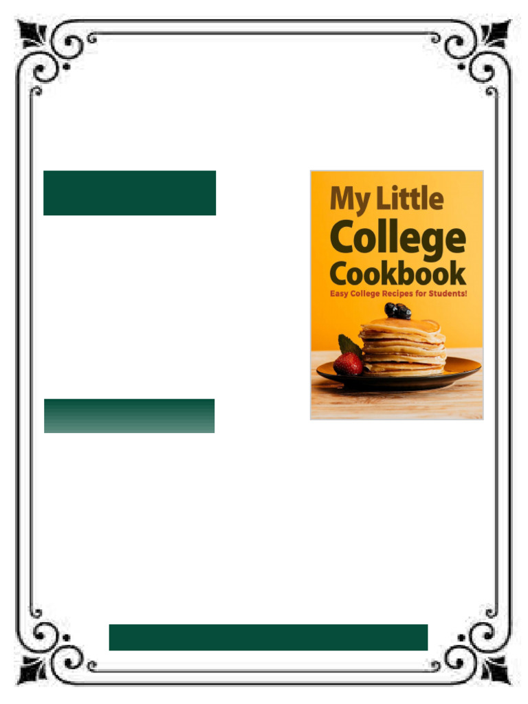 My Little College Cookbook: Easy College Recipes for Students! Booksumo ...