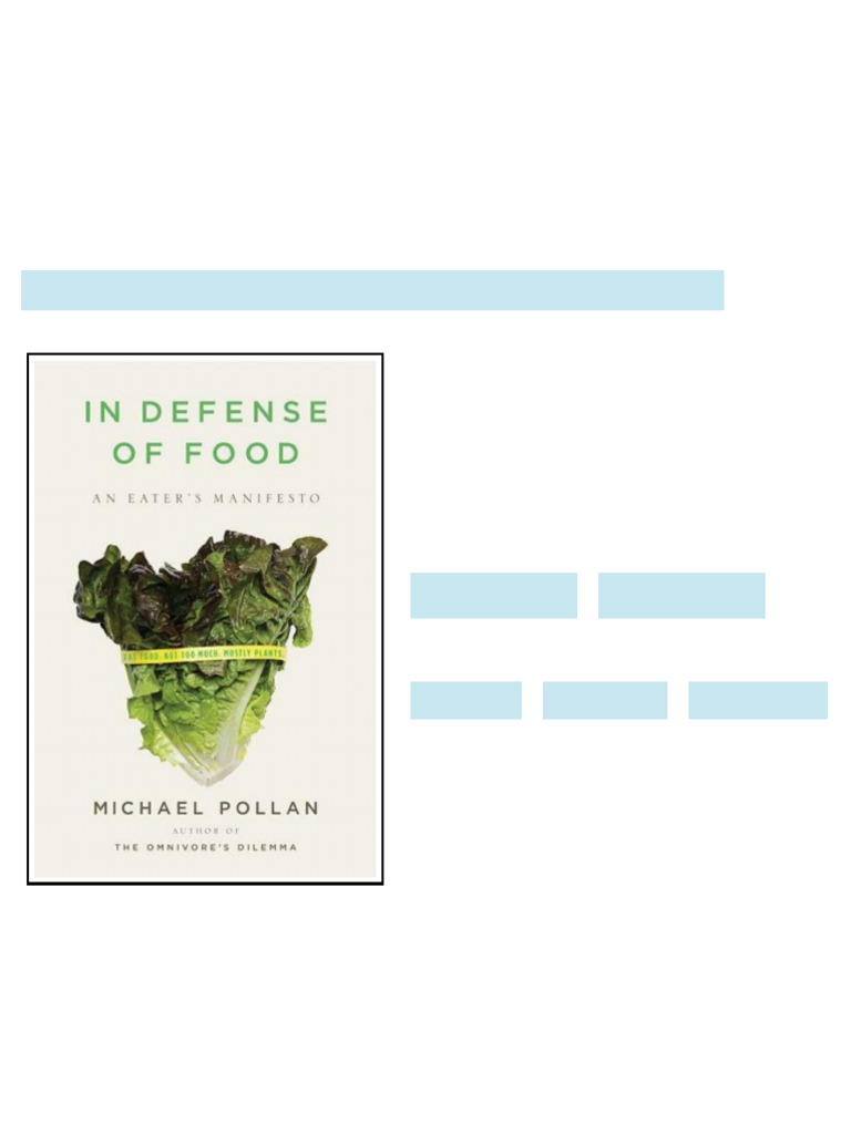 In Defense of Food An Eater's Manifesto Michael Pollan download full ...