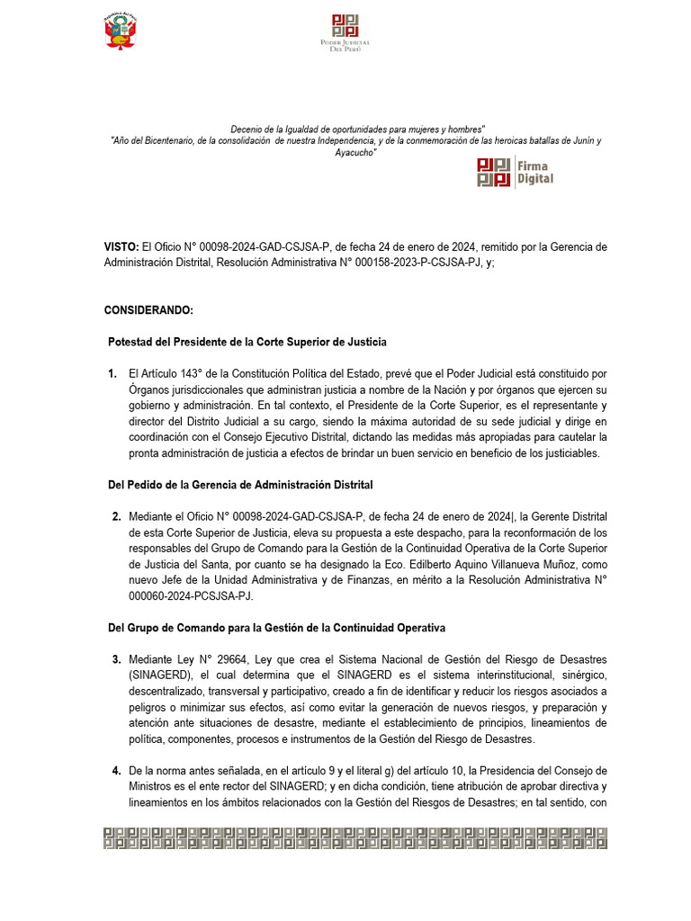 Rs 71- Reconformar Grupo de Comando Para La Gestion | PDF | Judicaturas ...