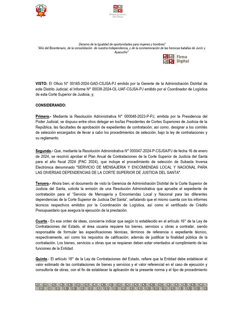 Rs 92 - Aprobar Exp de Contratacion | PDF | Presupuesto | Estado (política)