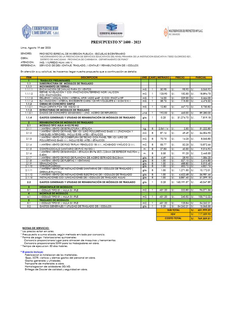 135 Colegio Glorioso Rev.02 | PDF