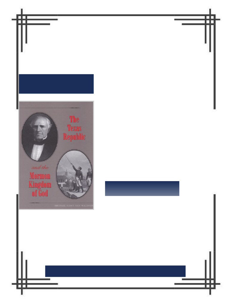 The Texas Republic and the Mormon Kingdom of God 1st Edition Michael ...