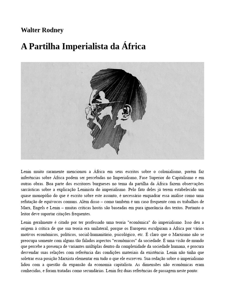1. RODNEY - A Partilha Imperialista Da África | PDF | África | Europa