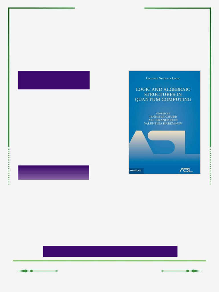 Logic and Algebraic Structures in Quantum Computing 1st Edition ...
