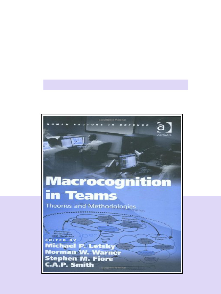 Macrocognition In Teams Human Factors In Defence Michael P Letsky ...