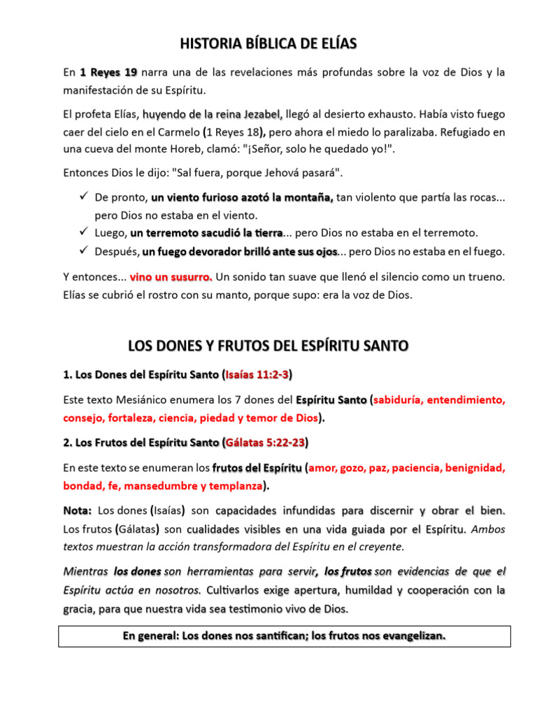 Los Dones y Frutos Del Espíritu Santo | PDF | Fruto Del Espiritu Santo ...