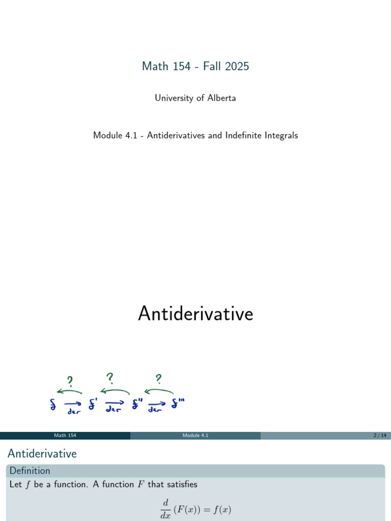 Antiderivatives and Indefinite Integrals | PDF | Integral | Functions ...