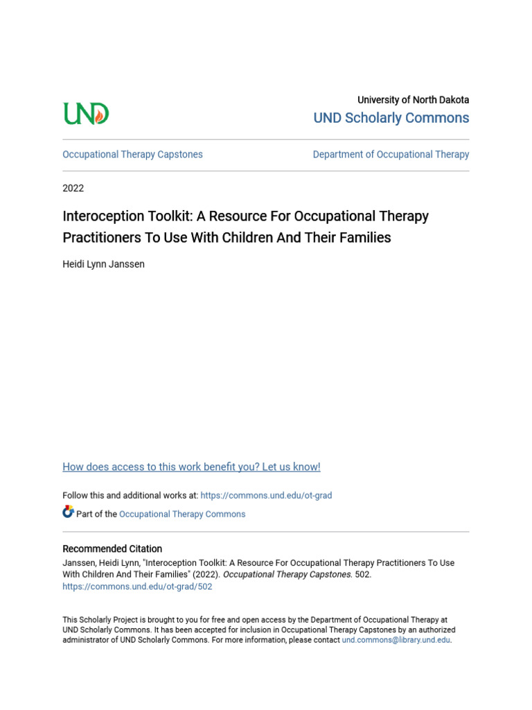 Interoception Toolkit for OT Practitioners | PDF | Emotional Self ...