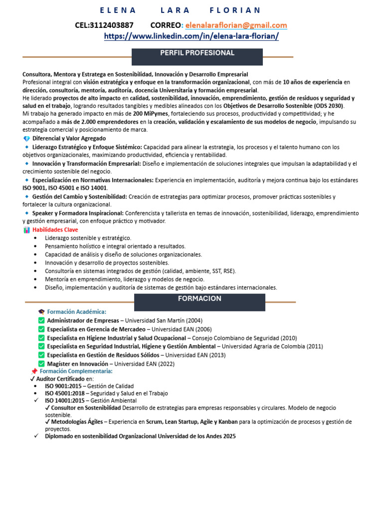 e l e n Al a r a f l o r i a n Dic | PDF | Iniciativa empresarial | Sustentabilidad