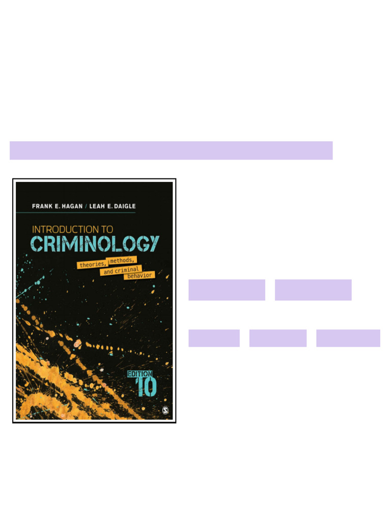 Introduction to Criminology Theories Methods and Criminal Behavior 10th ...