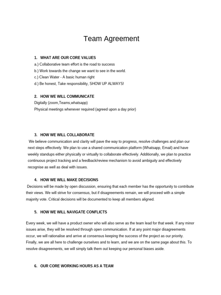 PJM 6810 Team Agreement 2 | PDF | Consensus Decision Making | Social ...