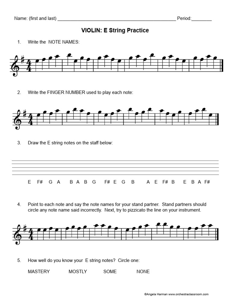 String Instrument E and C String Practice | PDF | String Instruments ...