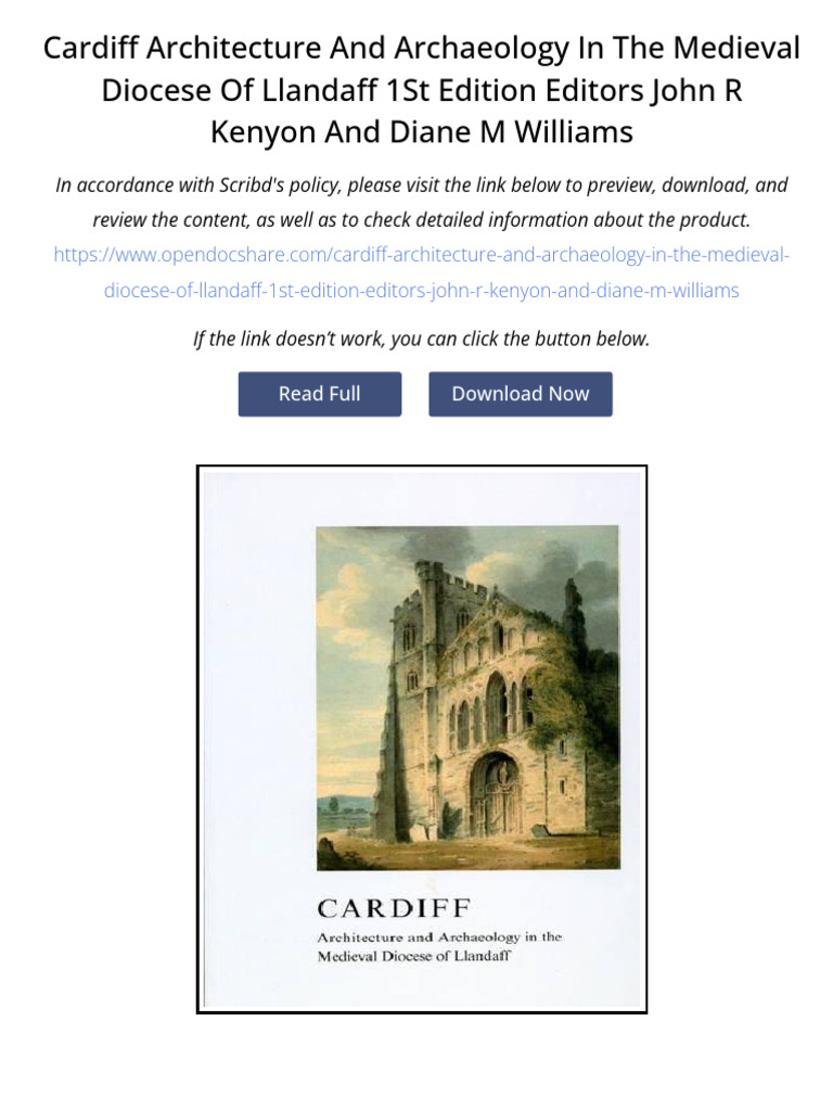 Cardiff Architecture and Archaeology in the Medieval Diocese of ...