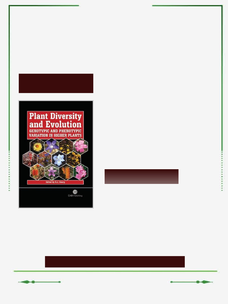 Plant Diversity and Evolution First Edition Robert J Henry ebook ...