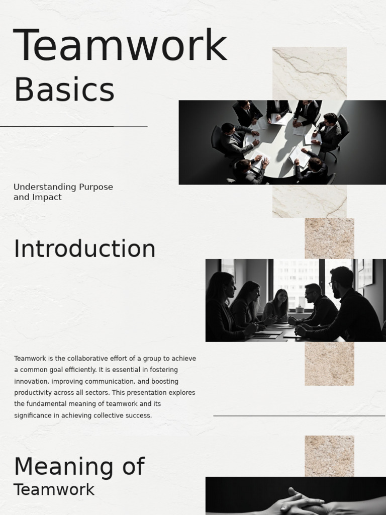 Teamwork: Key Elements and Benefits | PDF | Goal | Innovation