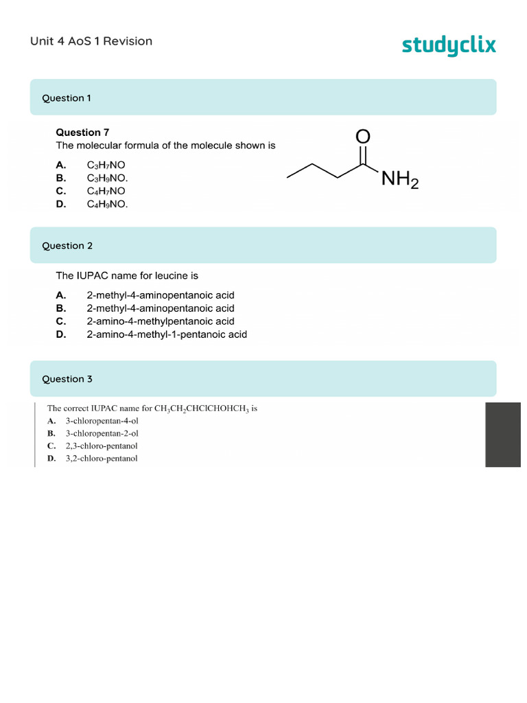 Unit 4 AoS 1 Revision Questions | PDF