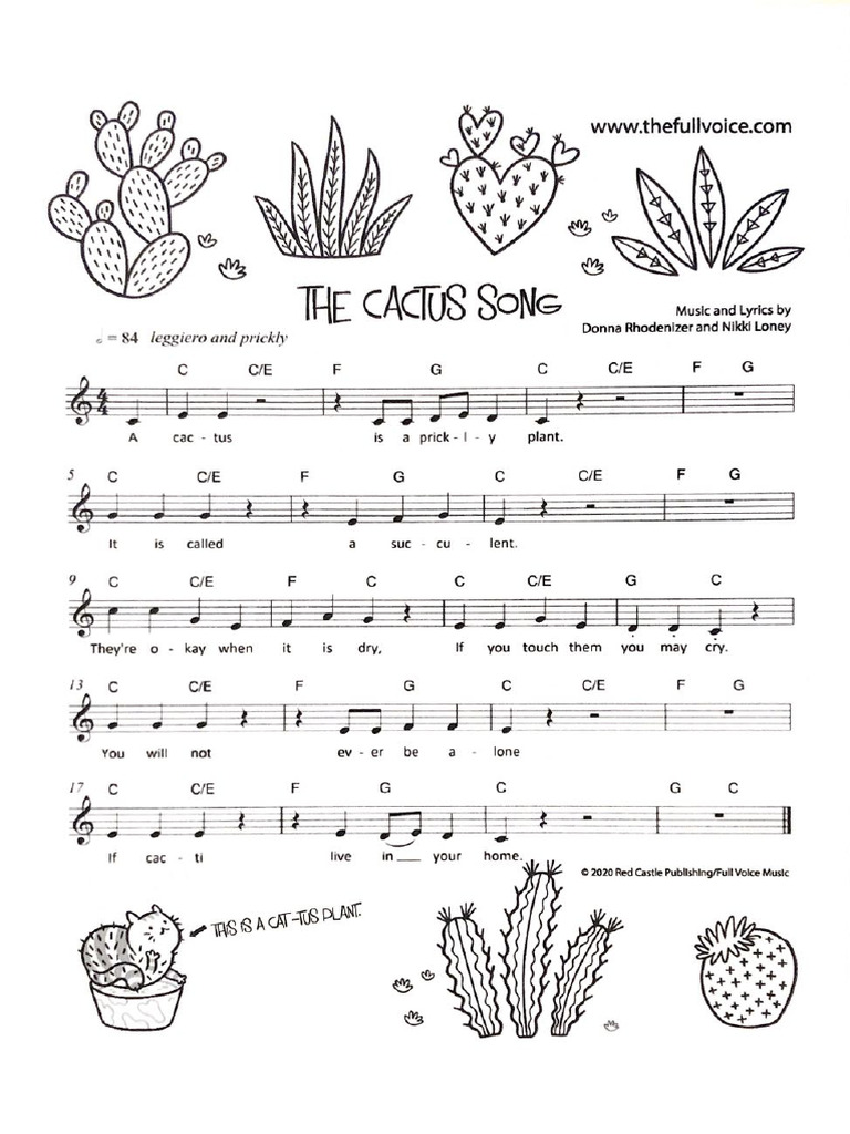 Cactus Song and Fact Sheet STAGE 1 | PDF
