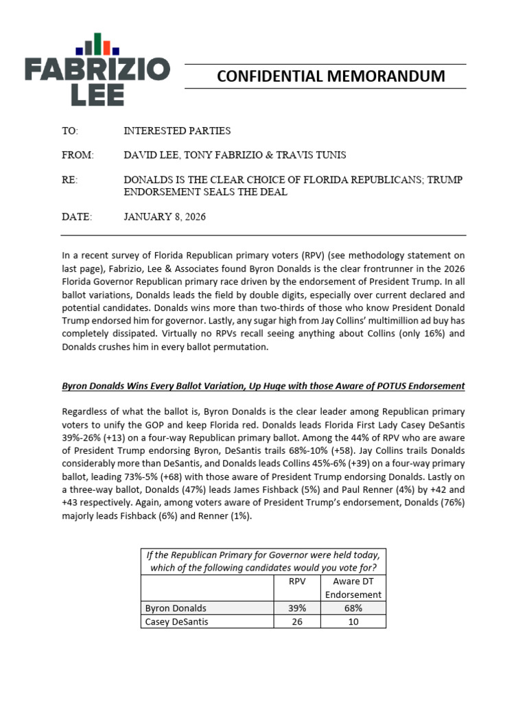 1-26 FL Gov RPV Memo -- Final[99] | PDF | Republican Party (United ...