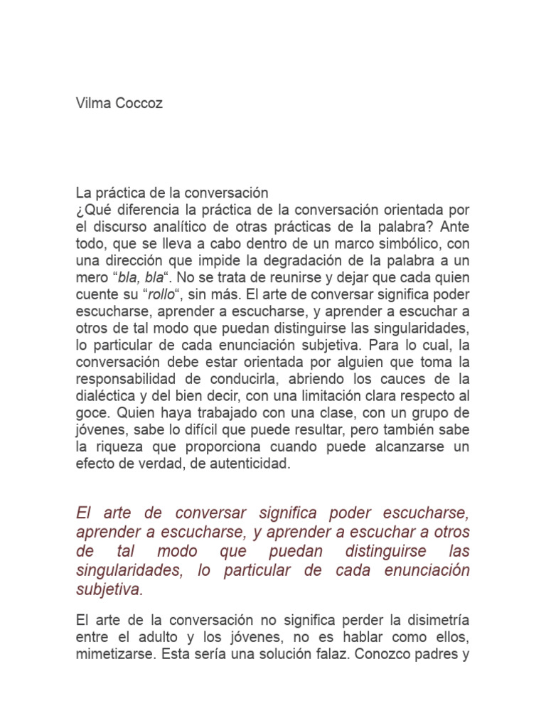 La práctica de la conversación.docx | PDF | Felicidad | Adultos