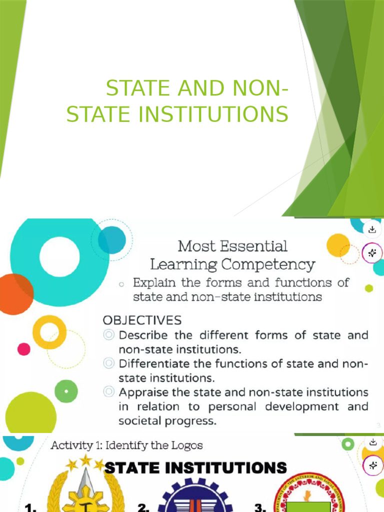 State and Non-state Institutions | PDF