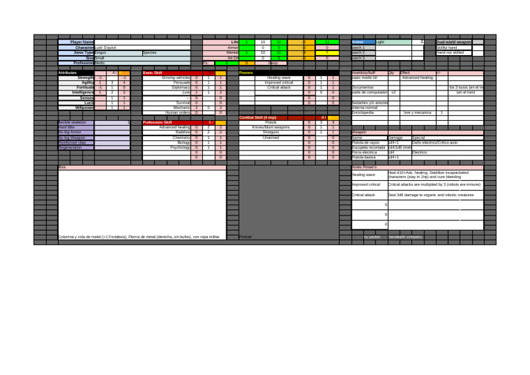 Character Stats and Skills Overview | PDF | Role Playing Games