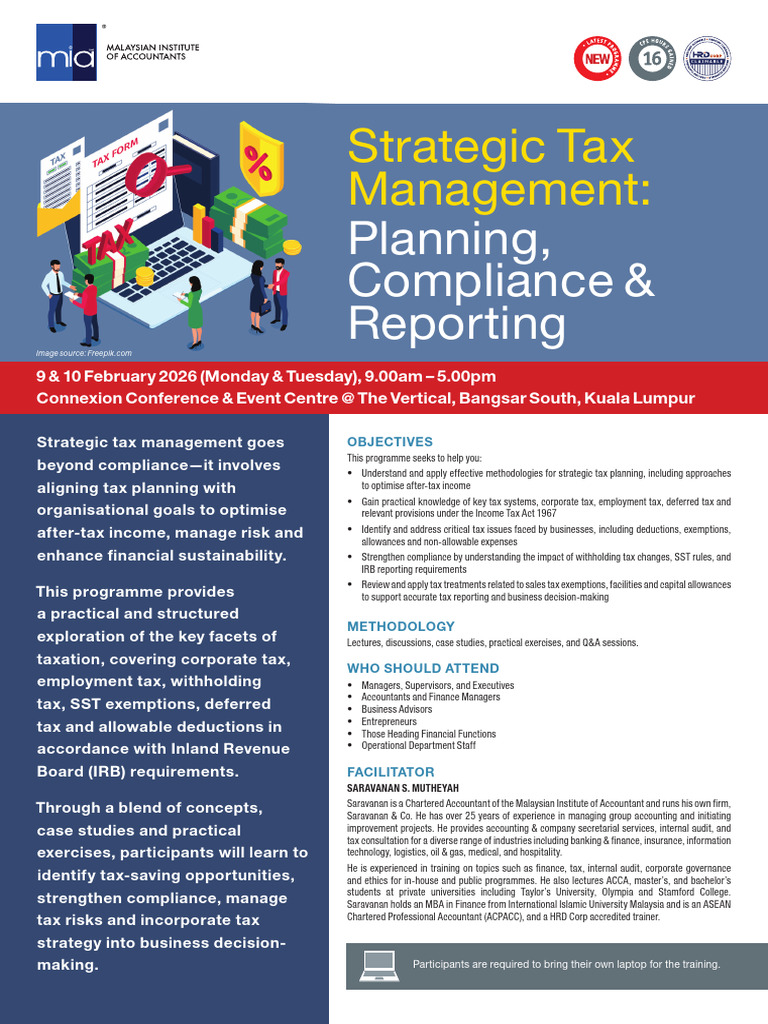2025817 Strategic Tax Management Planning Compliance Reporting_v4 | PDF ...