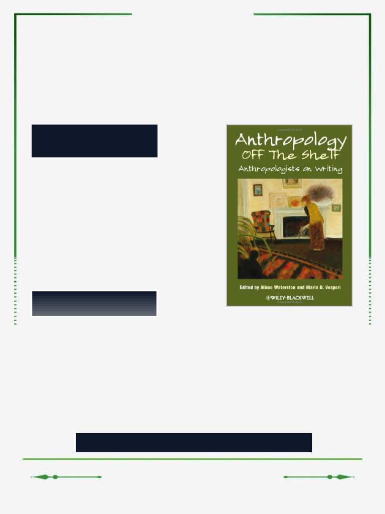 Anthropology off the Shelf Anthropologists on Writing 1st Edition ...