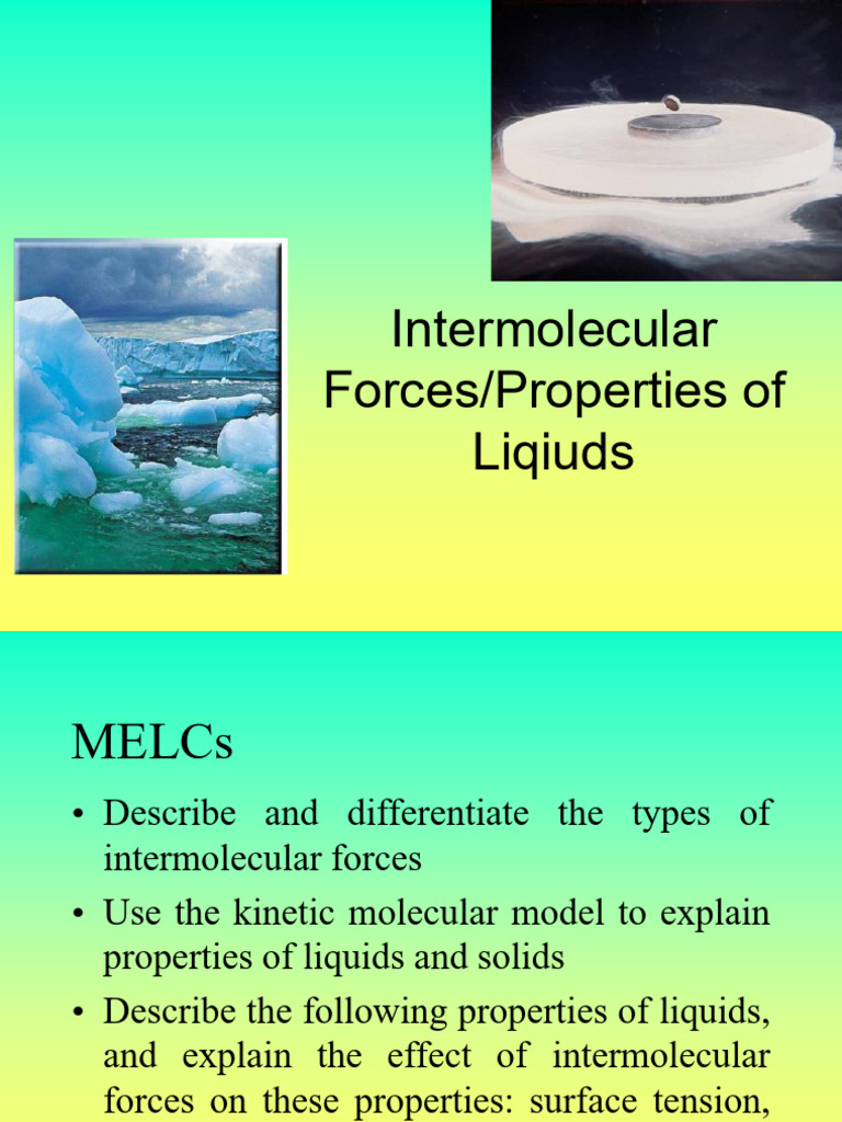 Intermolecular Forces | PDF | Intermolecular Force | Chemical Polarity