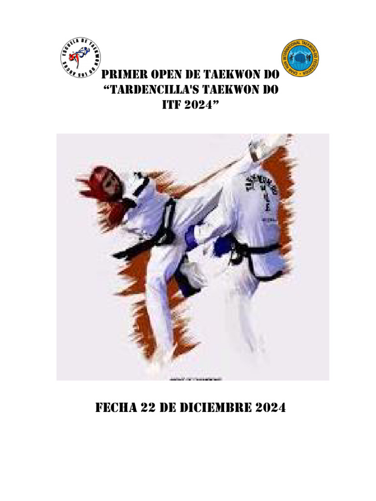 Invitacion Open 2024 Tardencillas Taekwondo Senior Master Noel Rojas ...