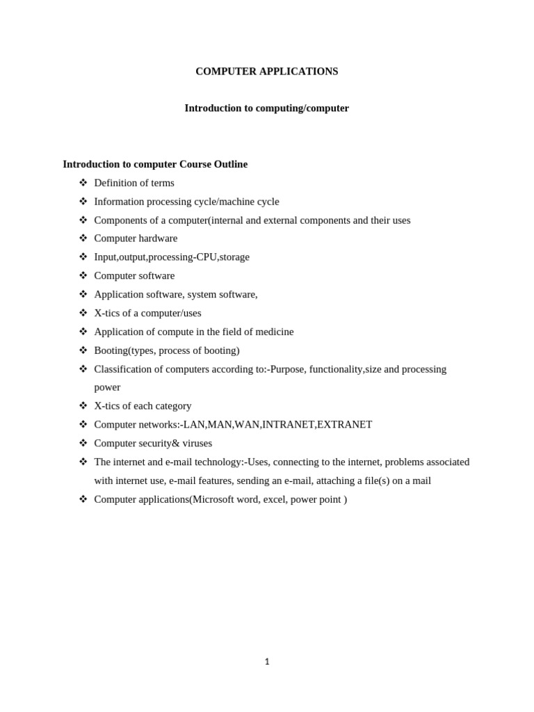 Introduction To Computer Notes UIAHMS | PDF | Computer Network | Booting