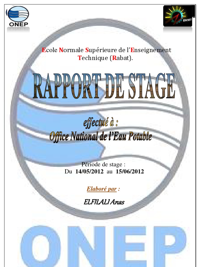 Rapport de Stage à l'ONEP | PDF | Soupape | Boire de l'eau